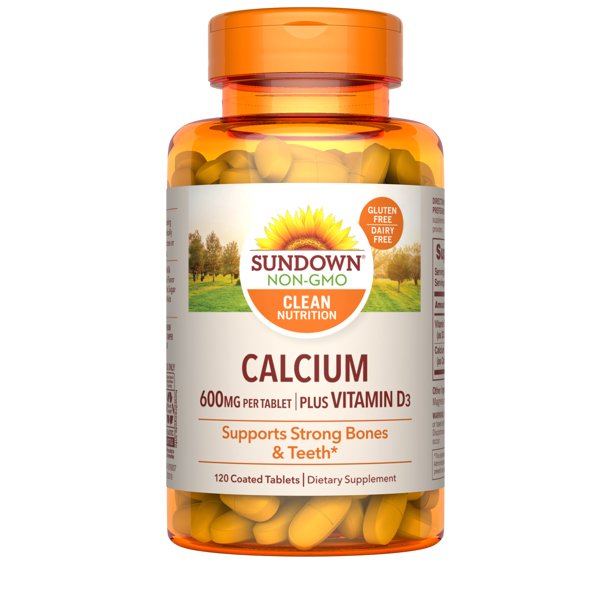 Sundown Calcium 600 mg Vitamin D3, 120 Tablets - Walmart.com