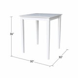 Solid Wood 30 inch Square Dining Table in White - Walmart.com
