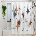 Colorful Stars Shower Curtains for Bathroom, Vintage Grey Yellow Red ...