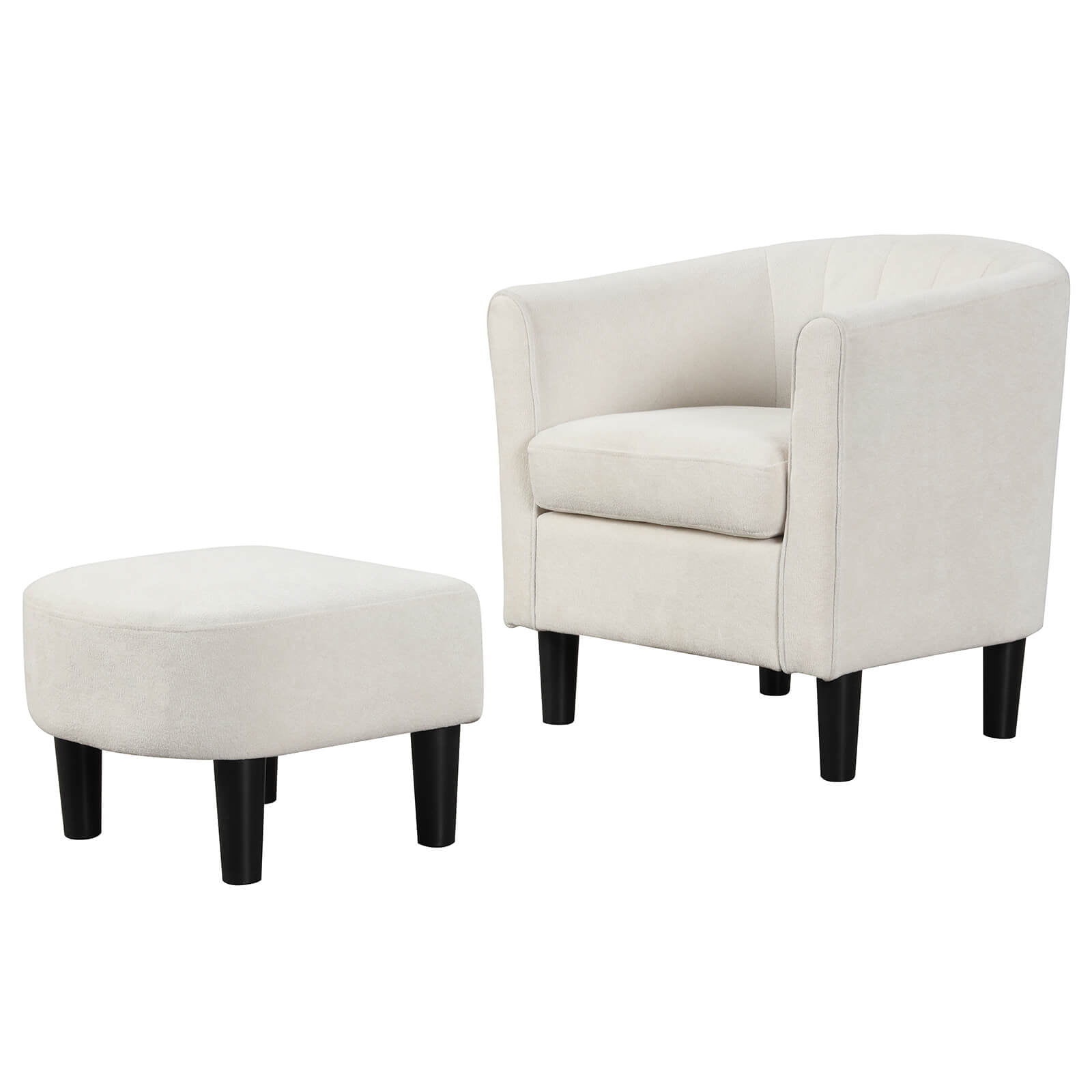 Click here for Costway Barrel Chair With Ottoman Footrest Curved... prices