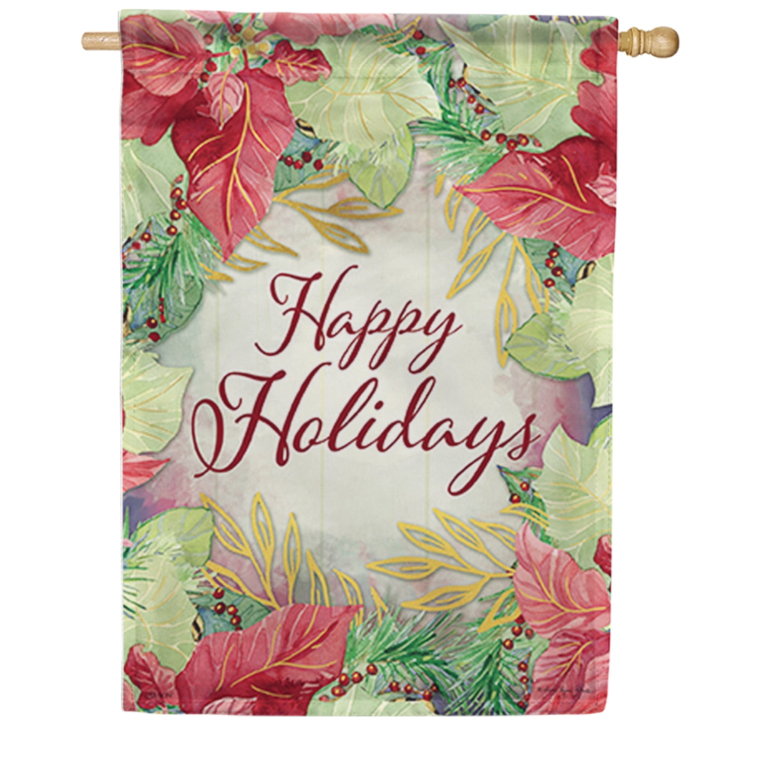 Carson House Flag - Holiday Wishes, Dura Soft Double Sided House Flag ...