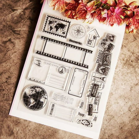 Travel Postage Clear Stamps Silicone Stamp Cards with Sentiments ...
