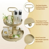 MAONAME Gold Two Tiered Tray, Metal 2 Tier Tray with Handle, Modern ...