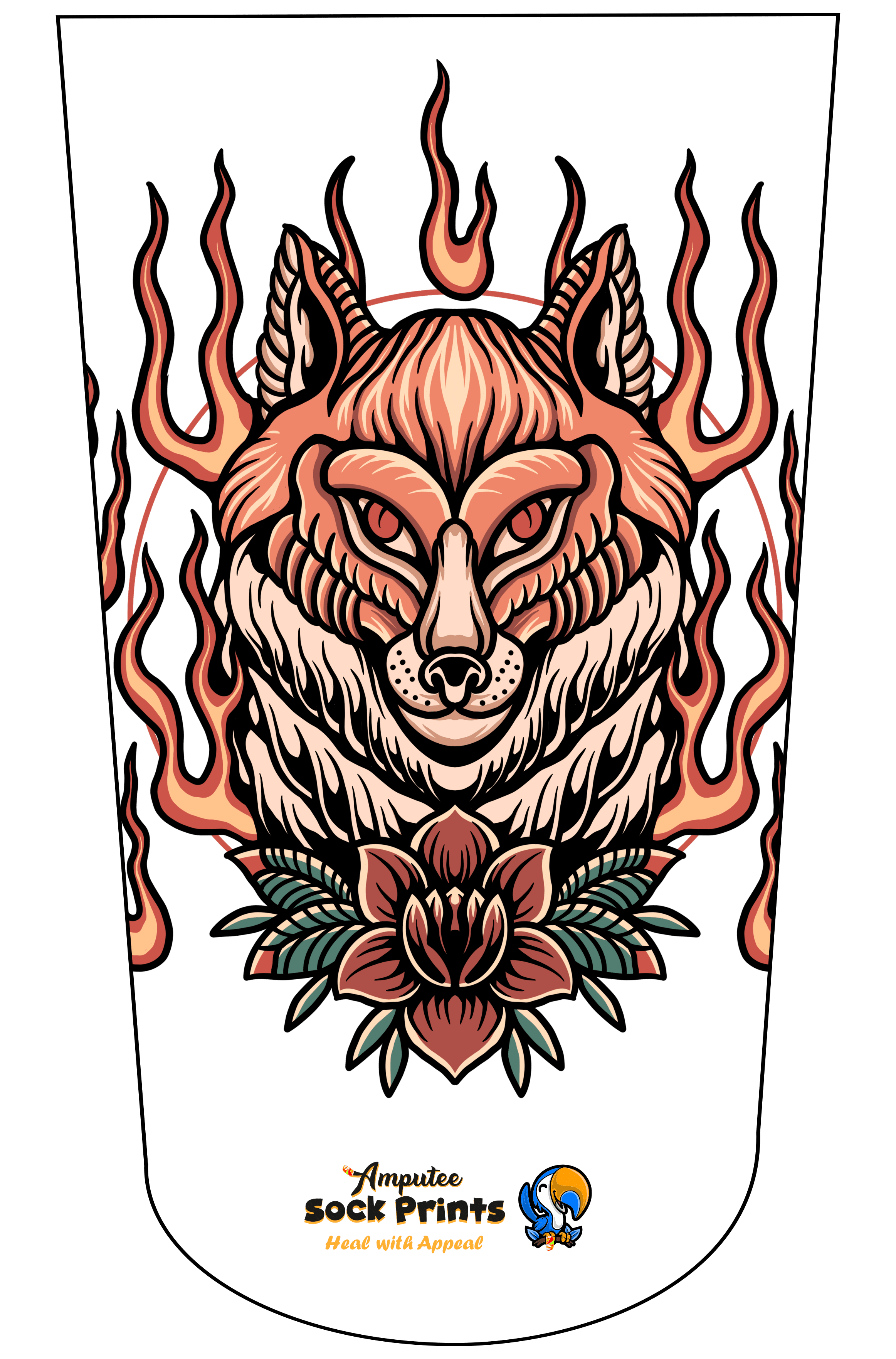 Amputee Sock "Woman and Santa V1" 3PLY Residual Wound, Over Shrinker ...