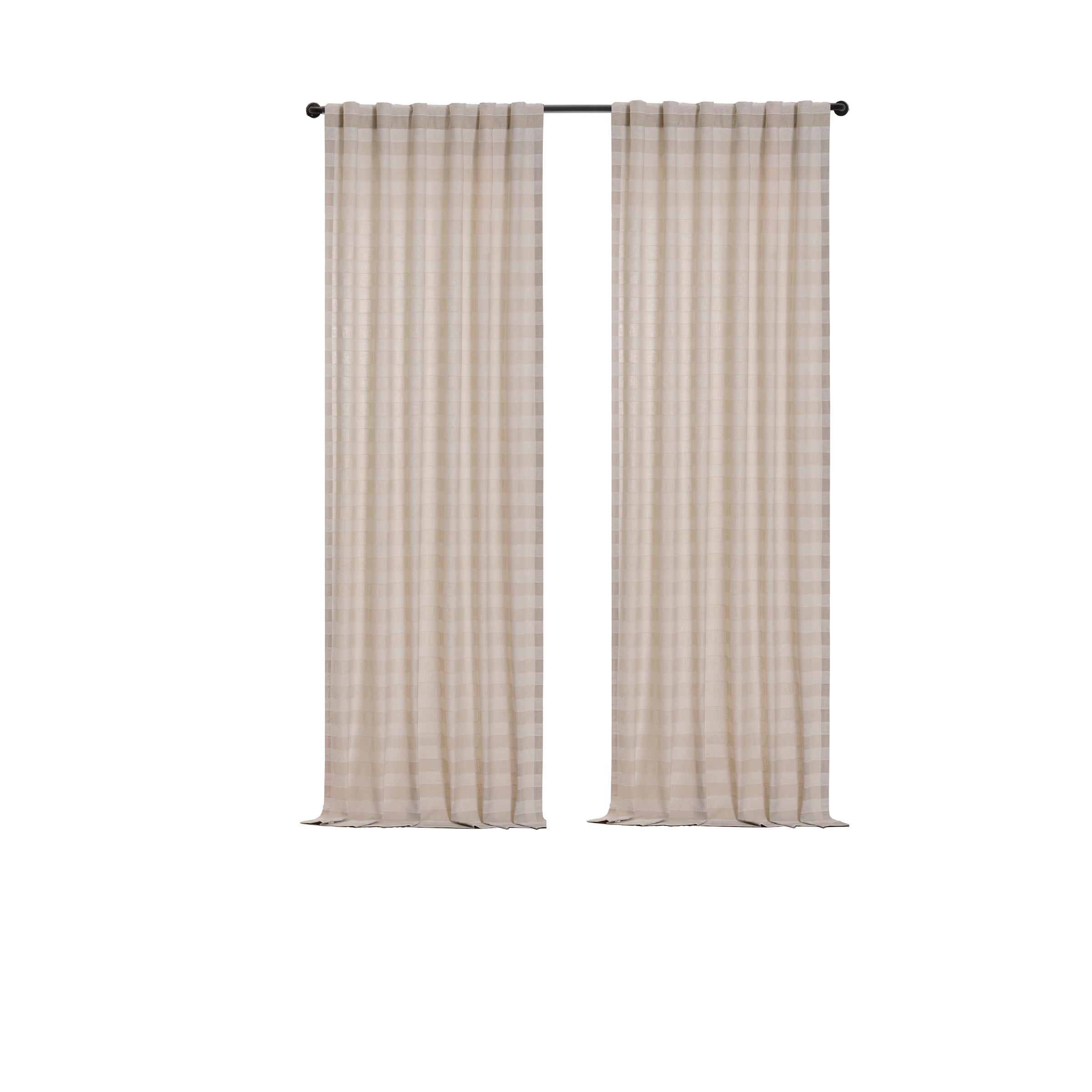 Mercantile Tavia Horizontal Stripe, Rod Pocket Back Tab, Single Sheer ...
