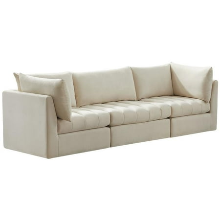 Meridian Furniture Jacob Cream Velvet Modular Sofa | Walmart Canada