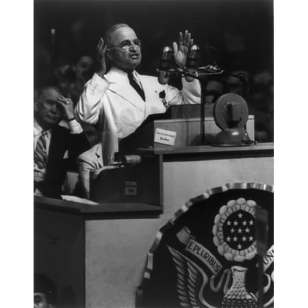 President Harry Truman Delivering His Acceptance Speech At Democratic ...