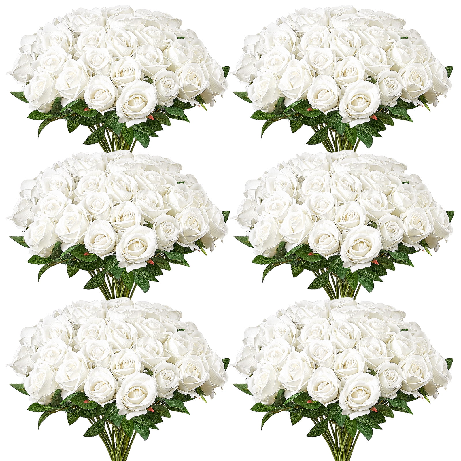 Click here for Vevor 120 Pcs White Roses Artificial Flowers Reali... prices