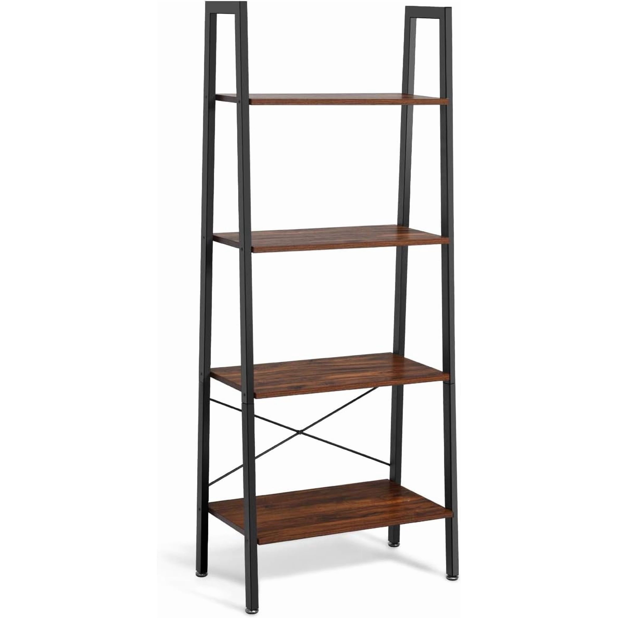 Click here for Jjkkyxf Rustic Brown 4 Tier Ladder Shelf Industria... prices