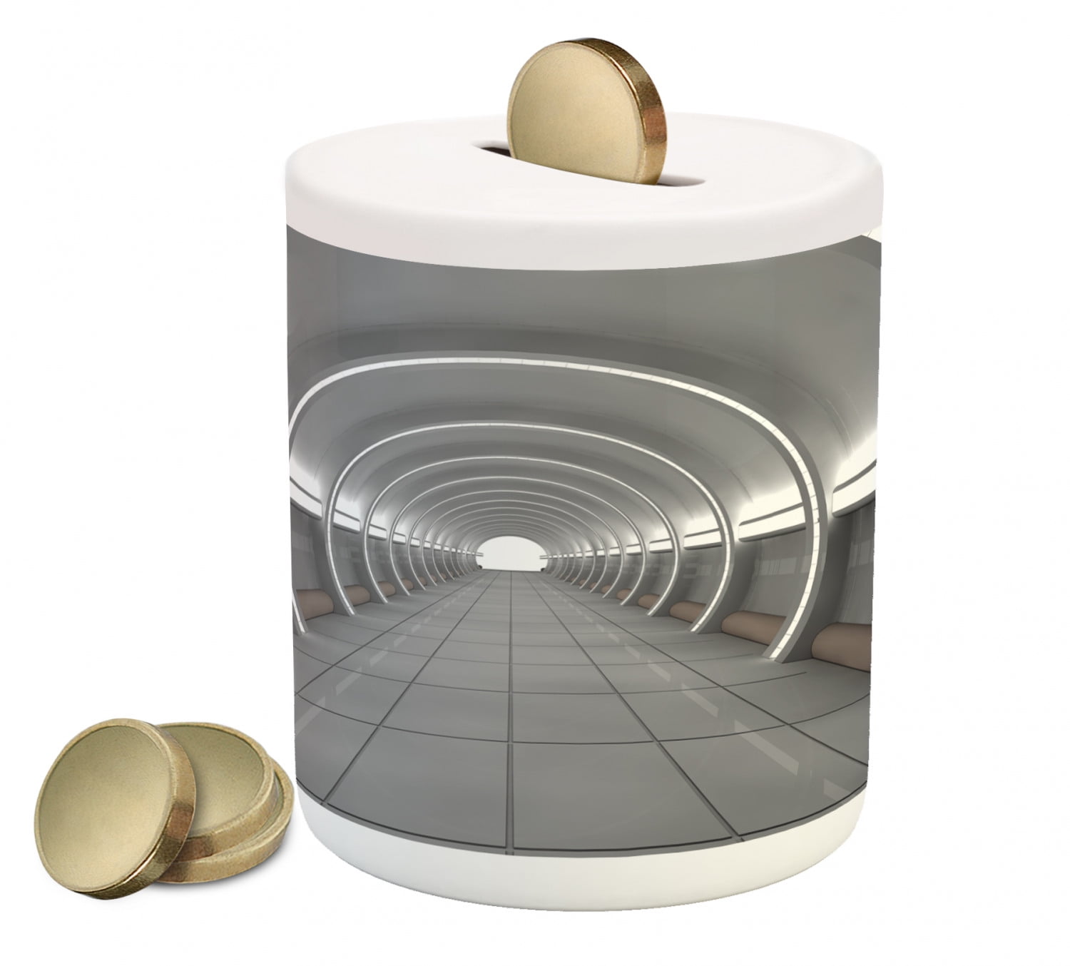 Outer Space Piggy Bank, Galactic Place Oval Shaped Ceiling Force Alien ...