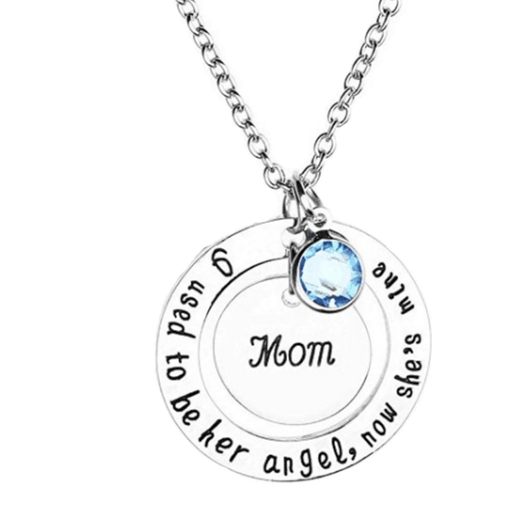 I Used To Be Her Angel Now She's Mine Mom Memorial Jewelry Silver Tone ...