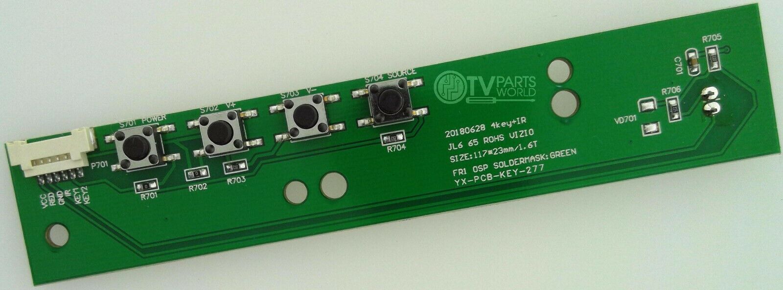 Vizio 20180628 E199900 Key Button / Controller for D65X-G4 - Walmart ...