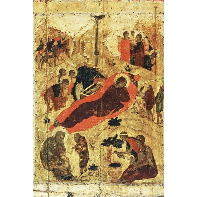 24x36 gallery poster, Eastern Orthodox icon of the birth of Jesus ...