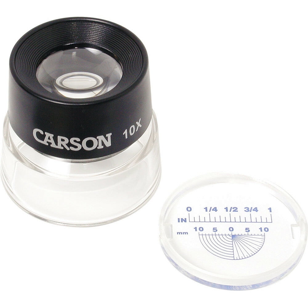 Carson LumiLoupe™ 10x Power 1" Dual Lens Stand Magnifier with Snap-On ...