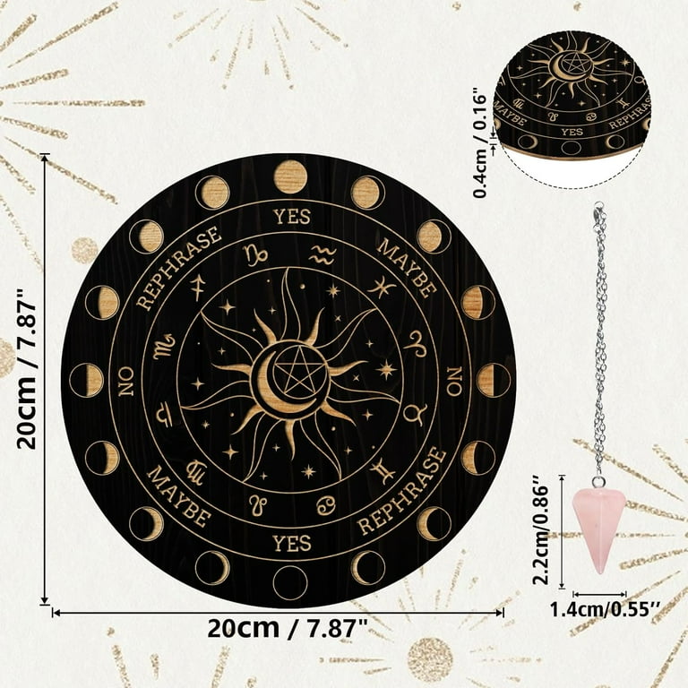 Pendulum Divination Chart Pendulum Board Set Wooden Dowsing Divination