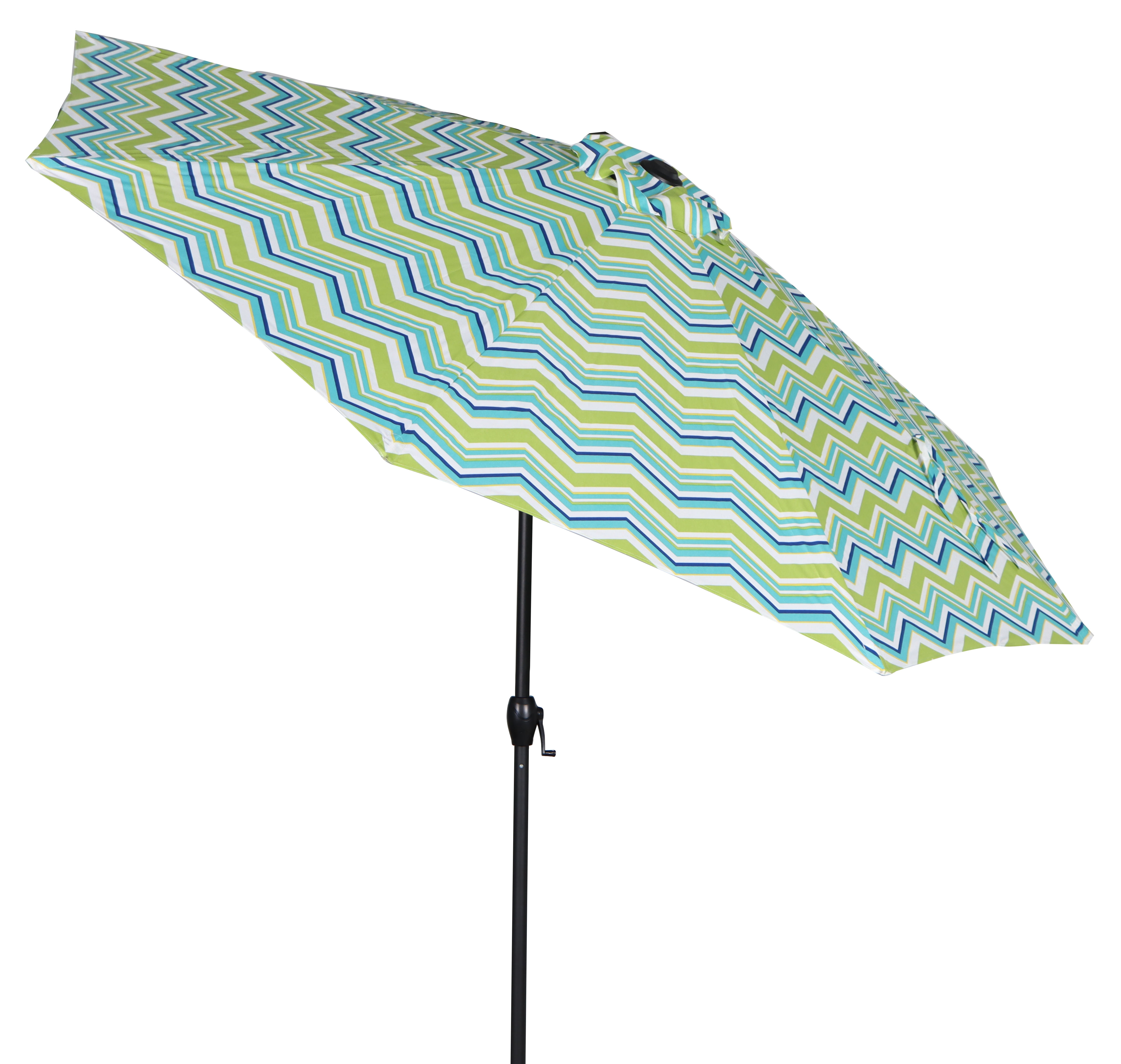 Mainstays 9ft Miranda Green Chevron Round Outdoor Tilting Market Patio ...