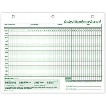 Yescom 100 Count Monthly Time Clock Cards Timecard for Employee ...