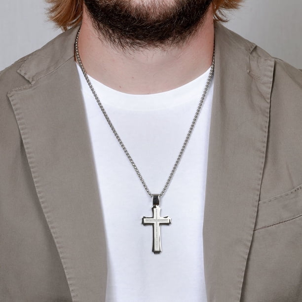 Cross Necklace SAM & LORI American Flag - Engraved Biblical Gift For ...