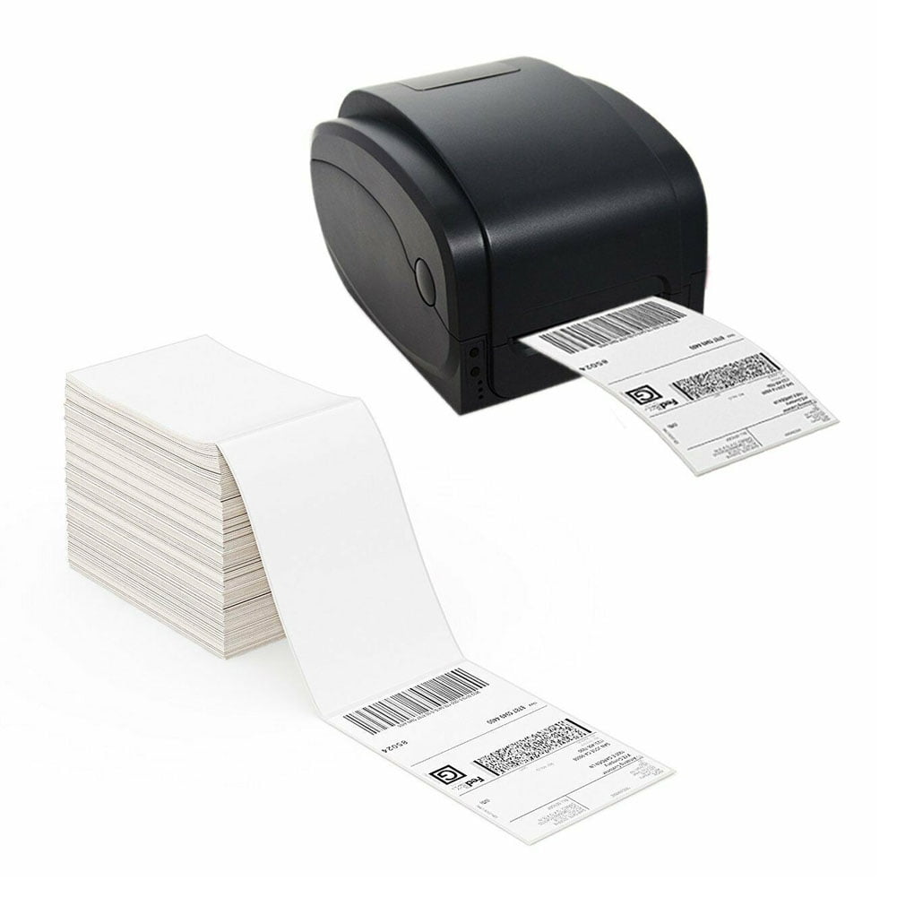SJPACK Fanfold 4 x 6 Direct Thermal Shipping Labels with Perforations, 500 Labels, Permanent ...