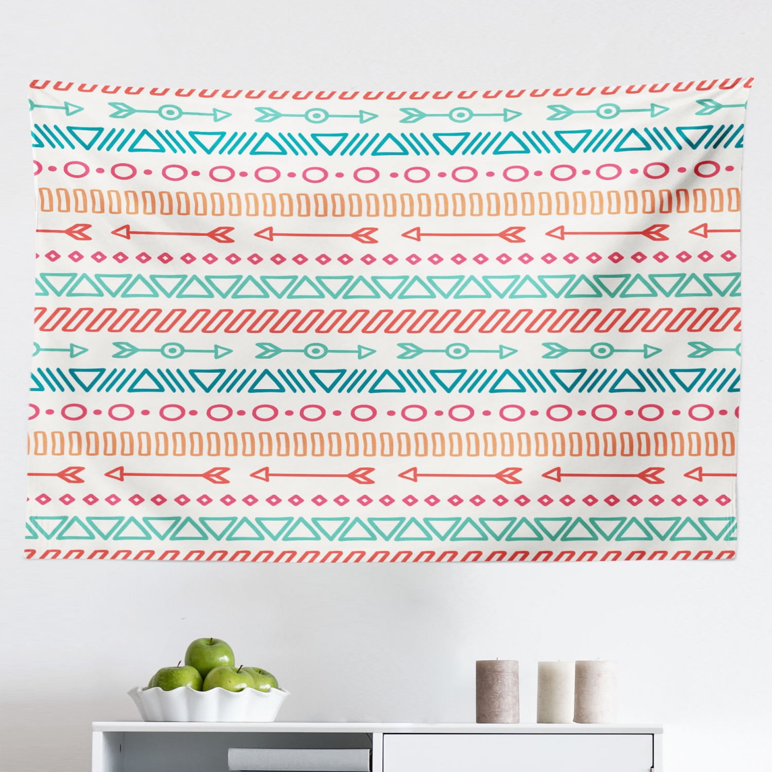 Arrow Tapestry, Hand Drawn Repetitive Sticks Pattern Vintage Tribal ...
