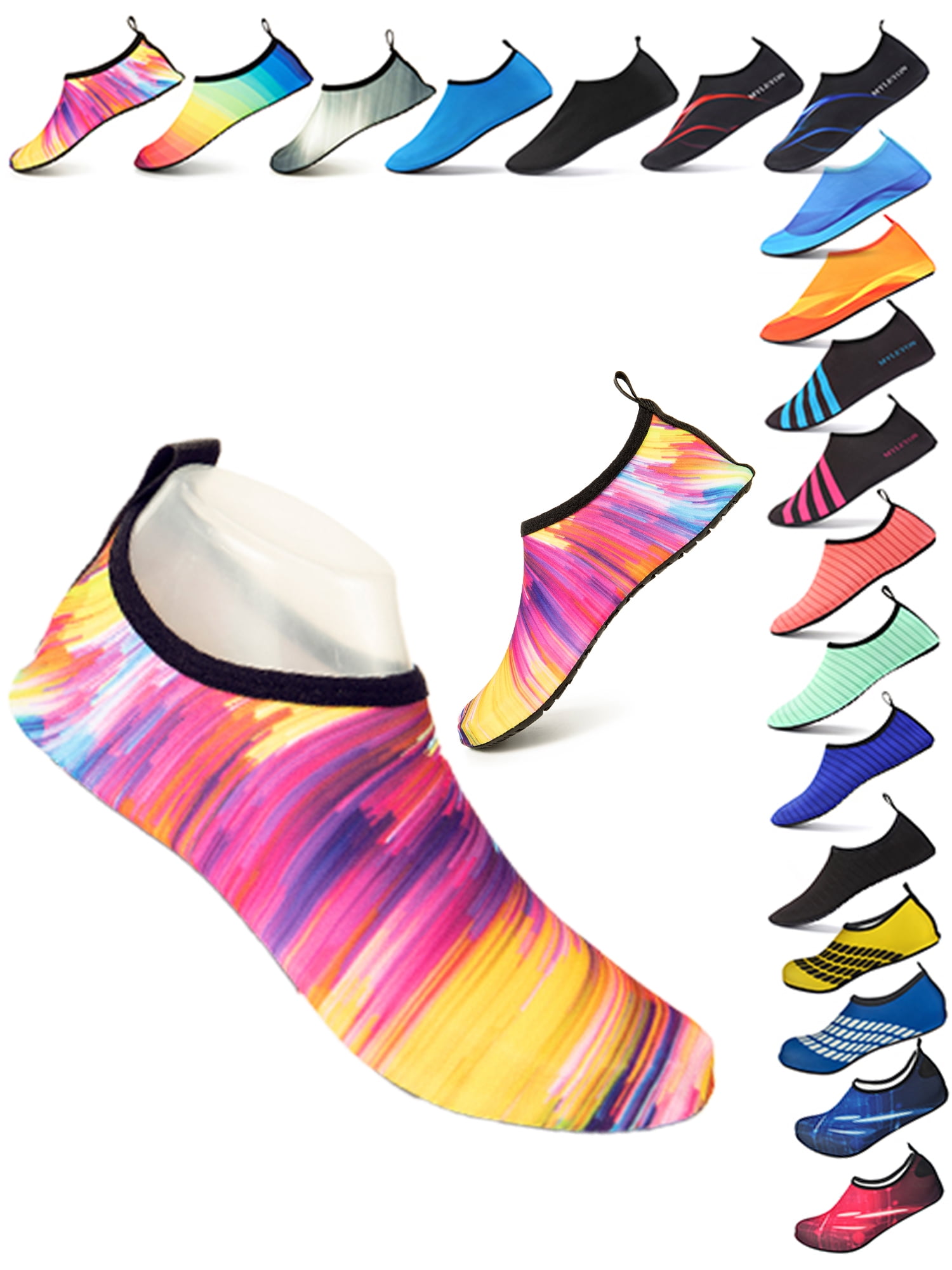 SAYFUT Water Shoes Beach Shoes for Men Women Barefoot Quick-Dry Aqua ...