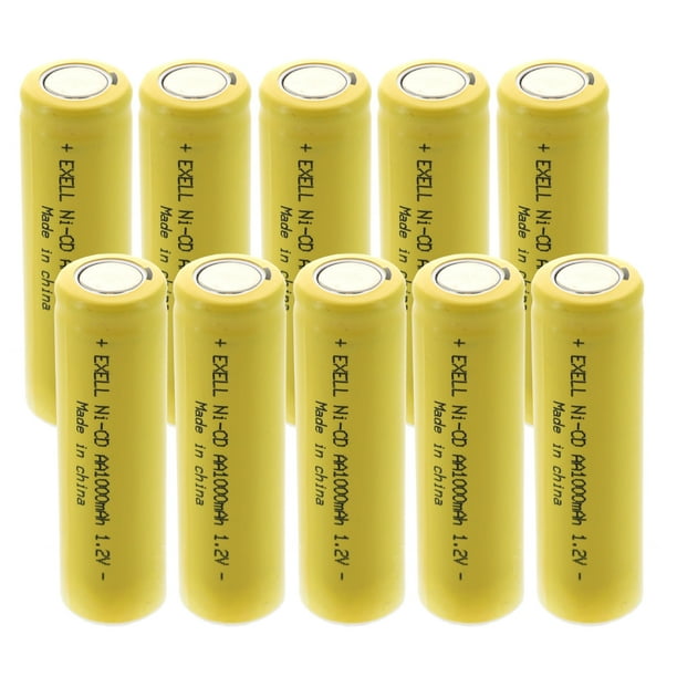 10x AA 1.2V 1000mAh Flat Top Rechargeable Batteries For Solar, Remotes ...