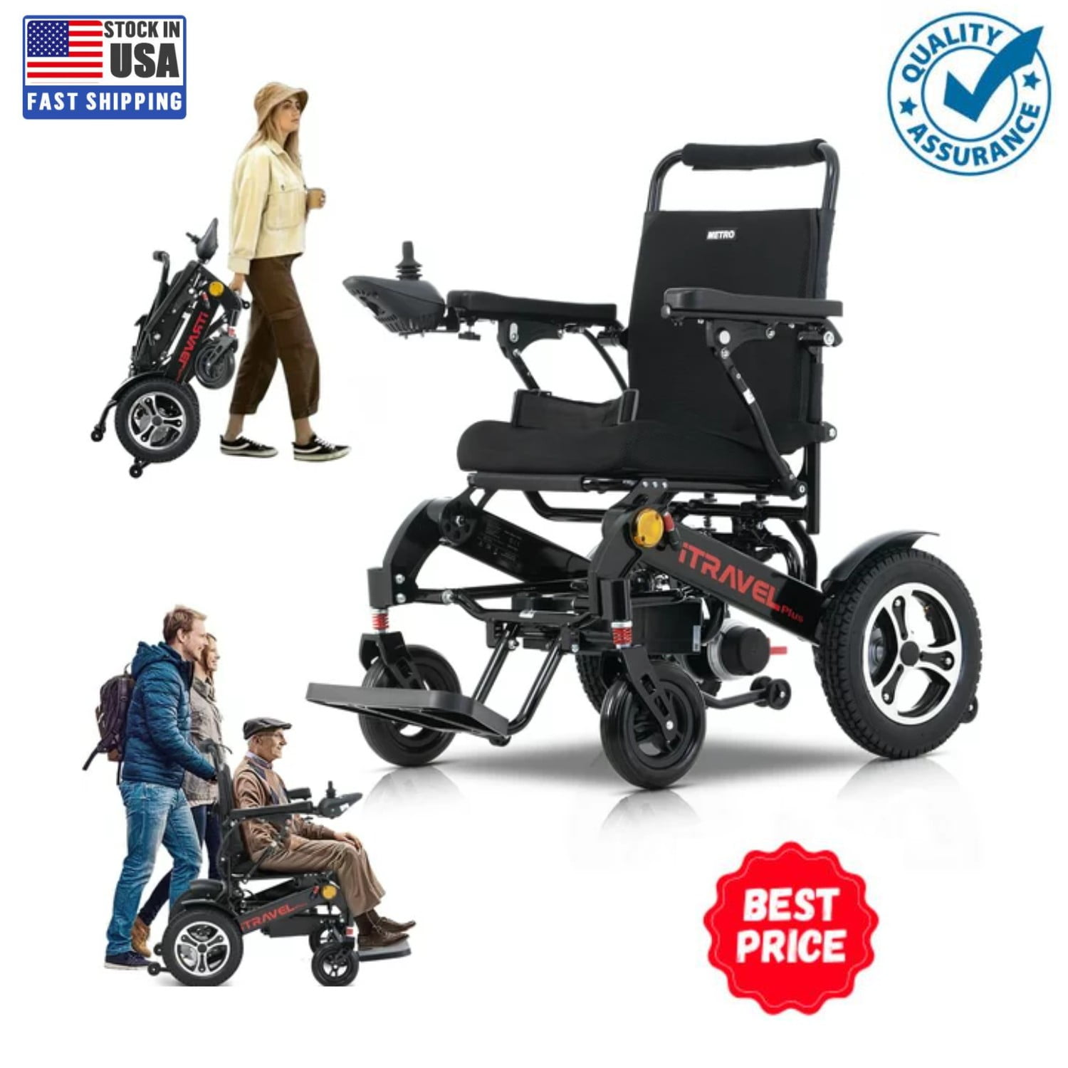 Foldable Intelligent Electric Wheelchair with 20AH Battery, Memory Gel ...