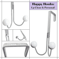 Happy Hooks Over the Door Clothes Hanger, Coat Jacket Hook, 2-Pack, Gray, 6.4" Height, 3.5 ...