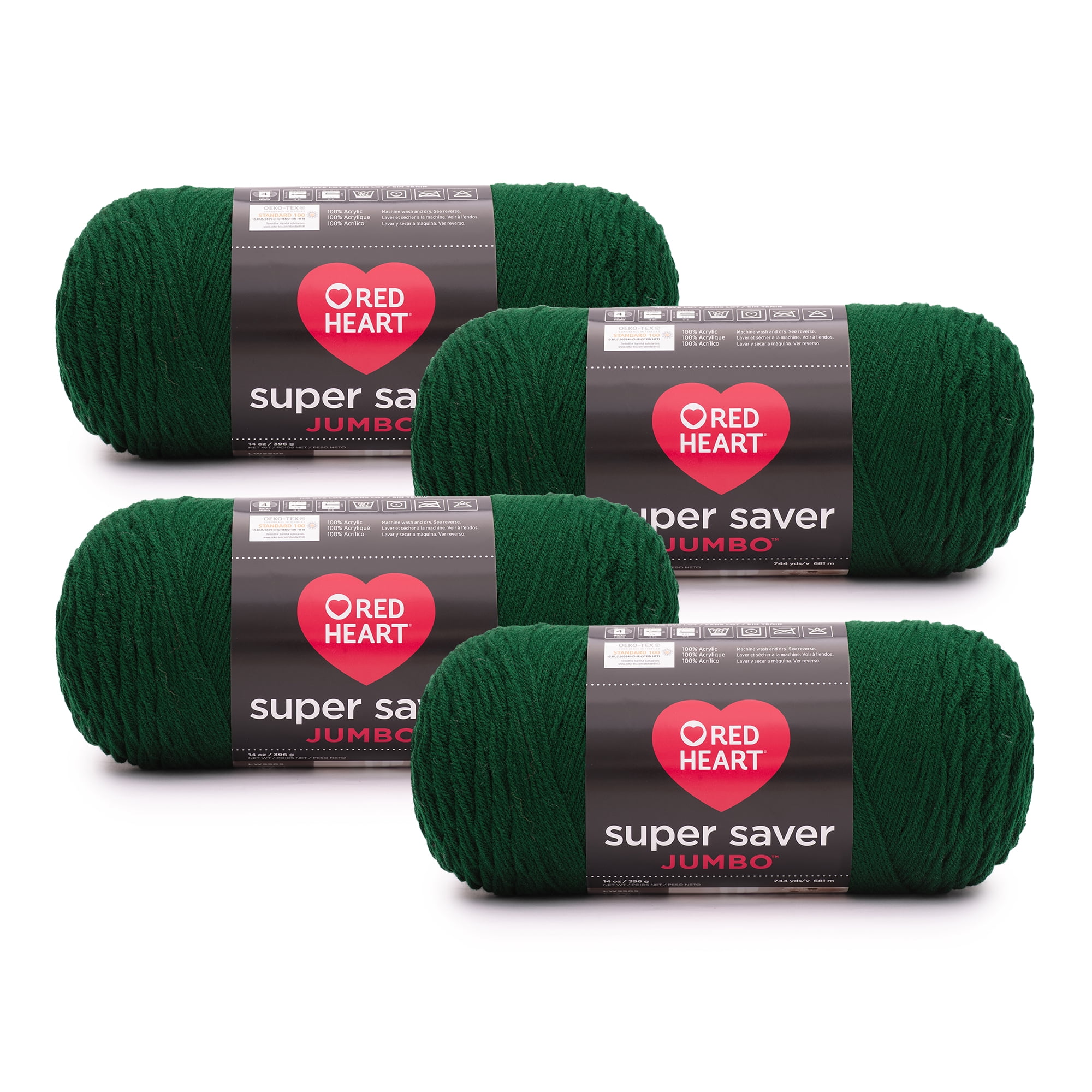 Red Heart® Super Saver® Jumbo #4 Medium Acrylic Yarn, Hunter Green 14oz ...