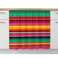 Abstract Cabinet Curtains 28" W x 35" L Colorful Mexican Stripe Green ...