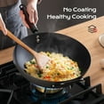 Wok, 13 Inch carbon steel wok pan with steamer & stir-fry pans nonstick ...