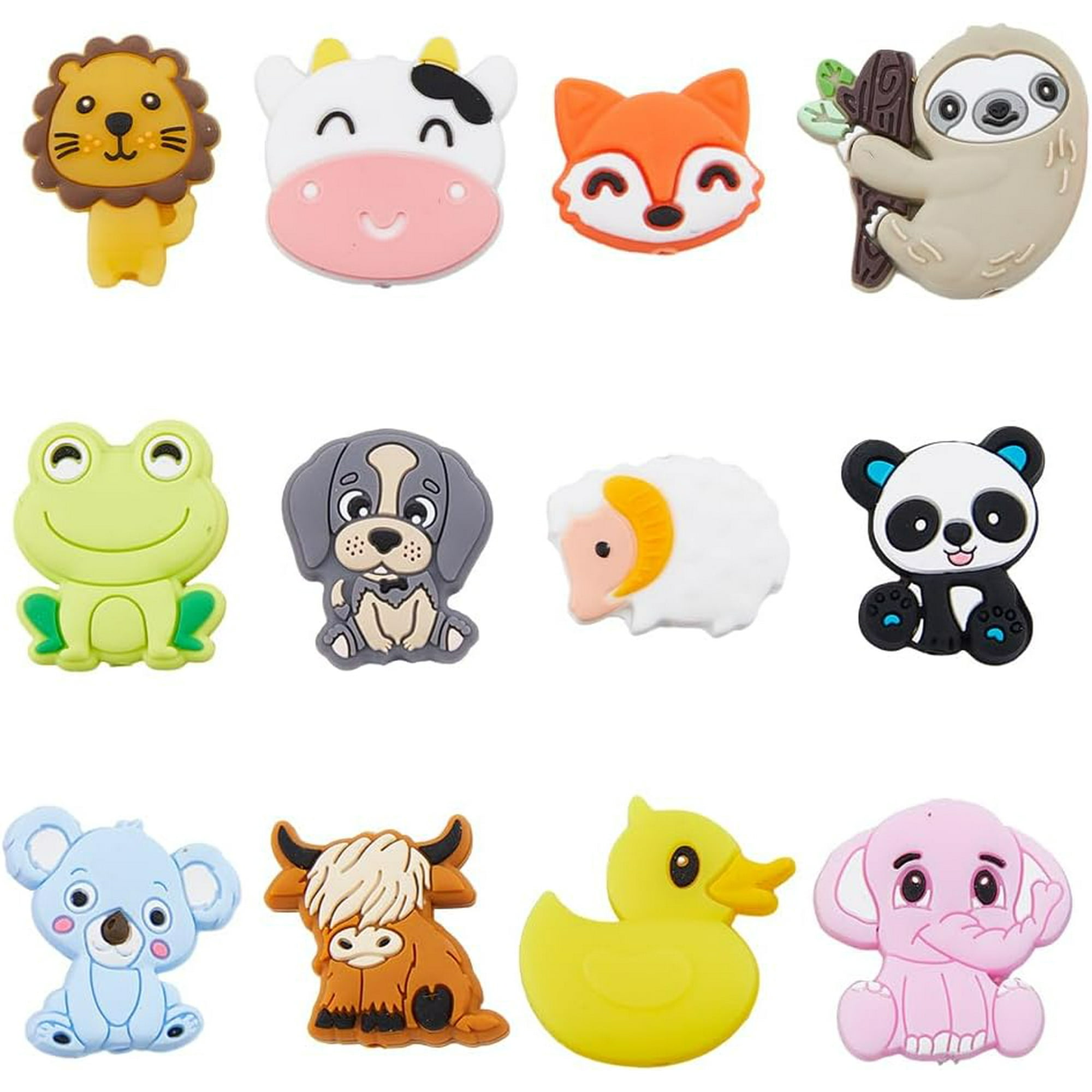 Click here for Nobrand 12pcs Silicone Animals Beads 12 Styles Sil... prices