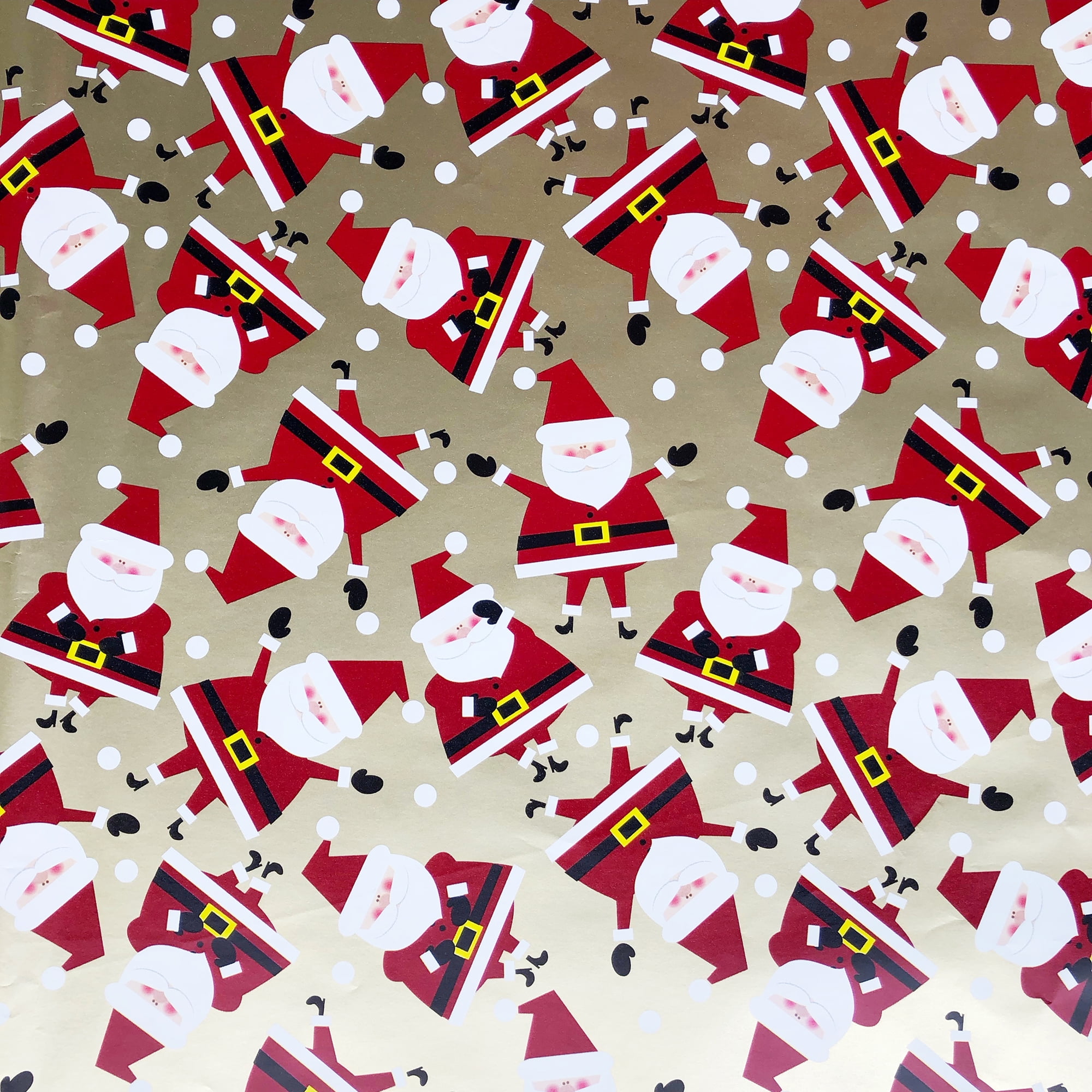 JAM Paper Industrial Bulk Wrapping Paper, 1/Pack, Dancing Santa Gold ...