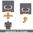 Minecraft Steve In Netherite Armor Mini Action Figure Mob Head Minis Toy With Pixelated Design