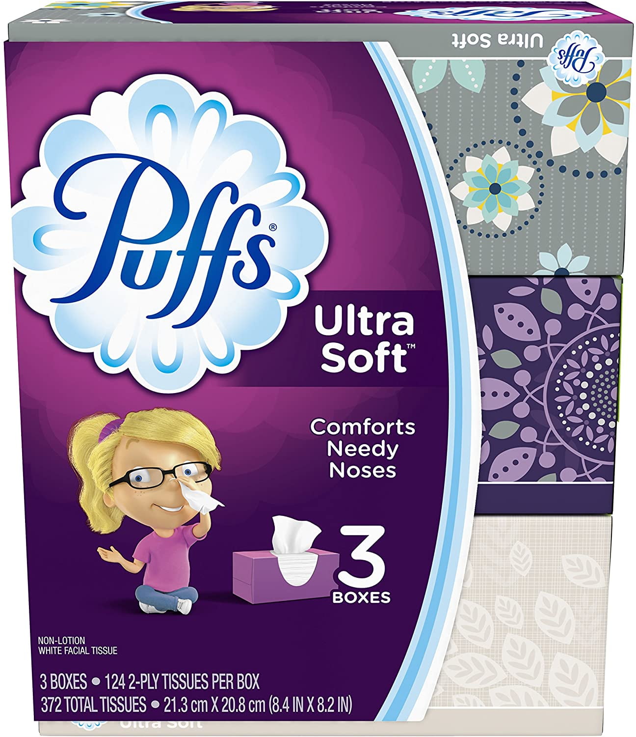Puffs Ultra Soft Facial Tissues-124 ct, 3pk (Packaging may vary ...
