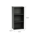 IRIS USA, Open Wood Bookcase or Storage Shelf, Black Finish, 3 Shelves ...