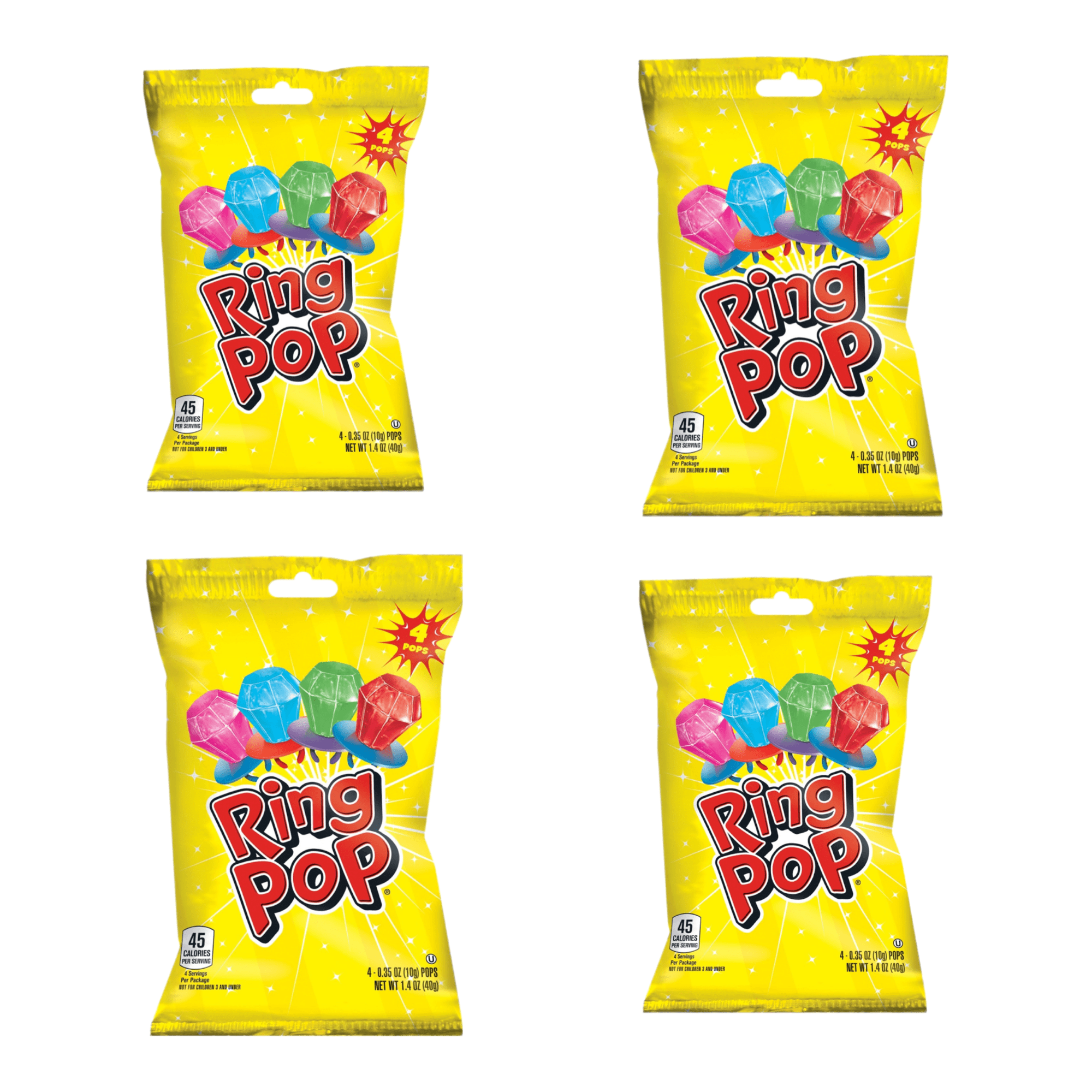 Ring Pops Assorted Flavors,Individually Wrapped Finger Lollipops Candy ...