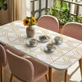 Abstract Art Fitted Rectangle Tablecloth 24" x 50" Golden Lines ...