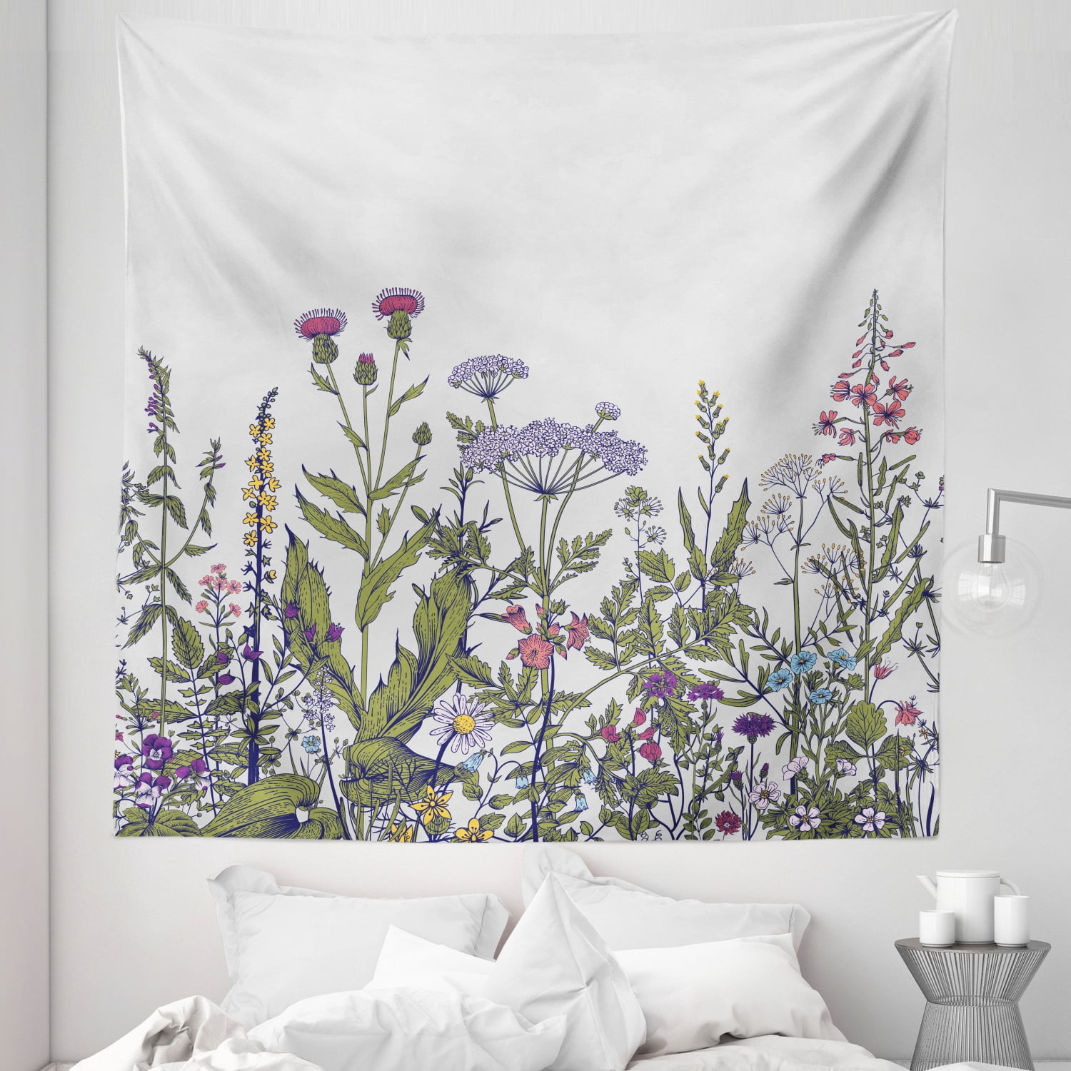 Spring Tapestry, Colorful Thriving Garden with Herbs and Flowers ...