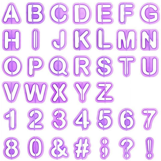 40 cortadores de números y letras con signos de puntuación para decorar pasteles de galletas y ...