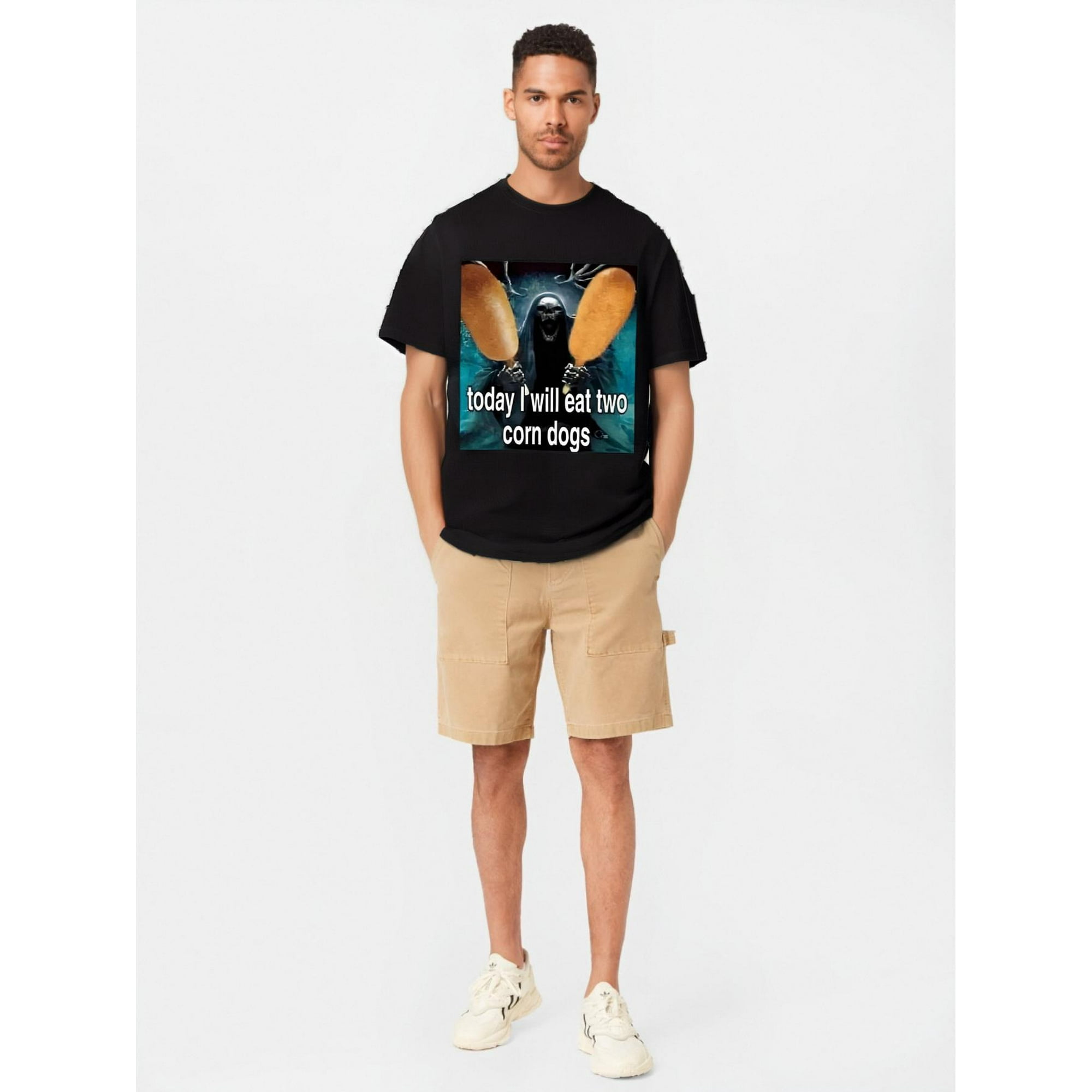 Click here for Generic Today I Will Eat Two Corndogs Graphic T-Sh... prices