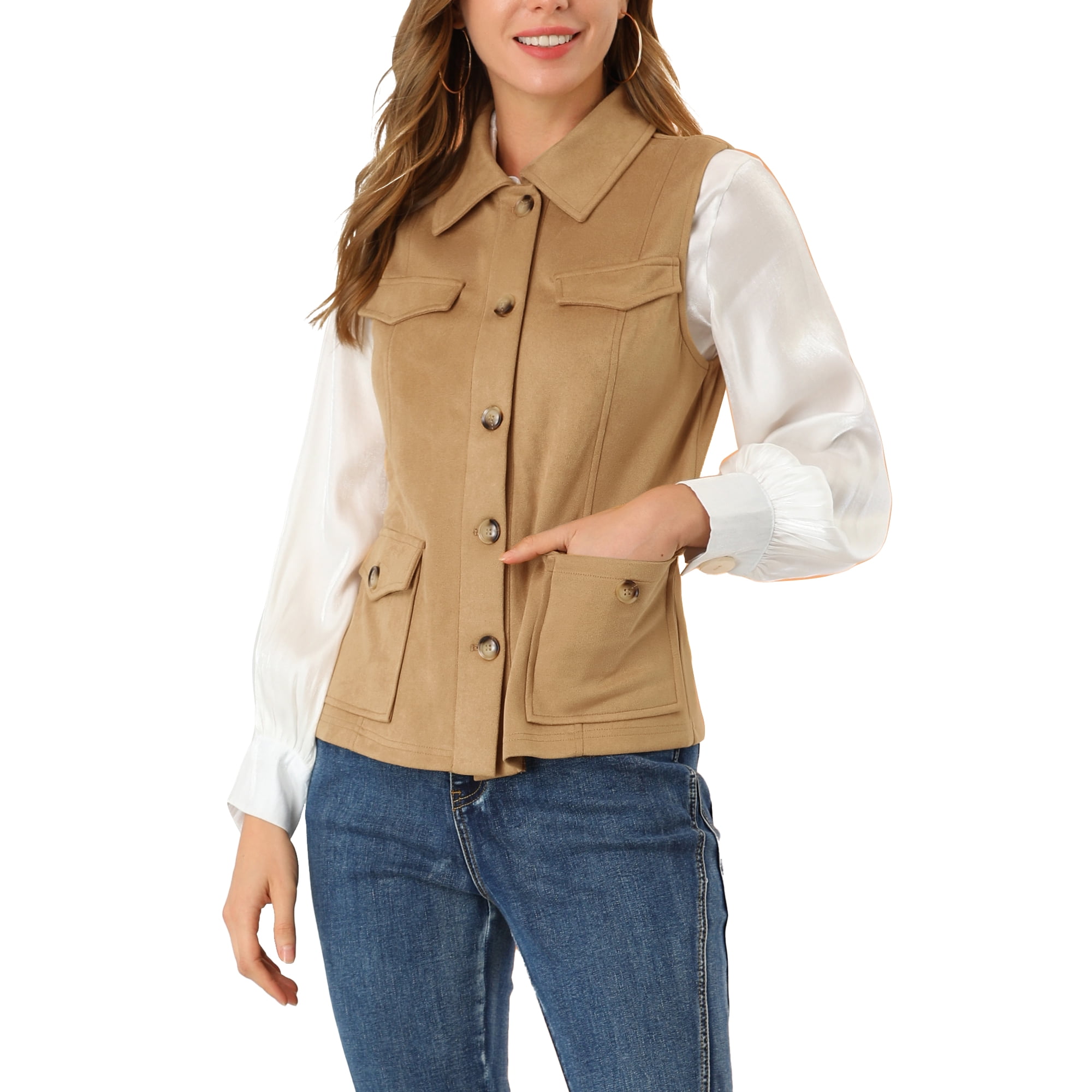 Click here for Inspire Chic Womens Utility Cargo Vest Button Fron... prices