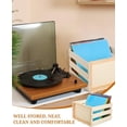 Record Storage Crate with 50 Pack Clear Plastic Record Outer Sleeves ...
