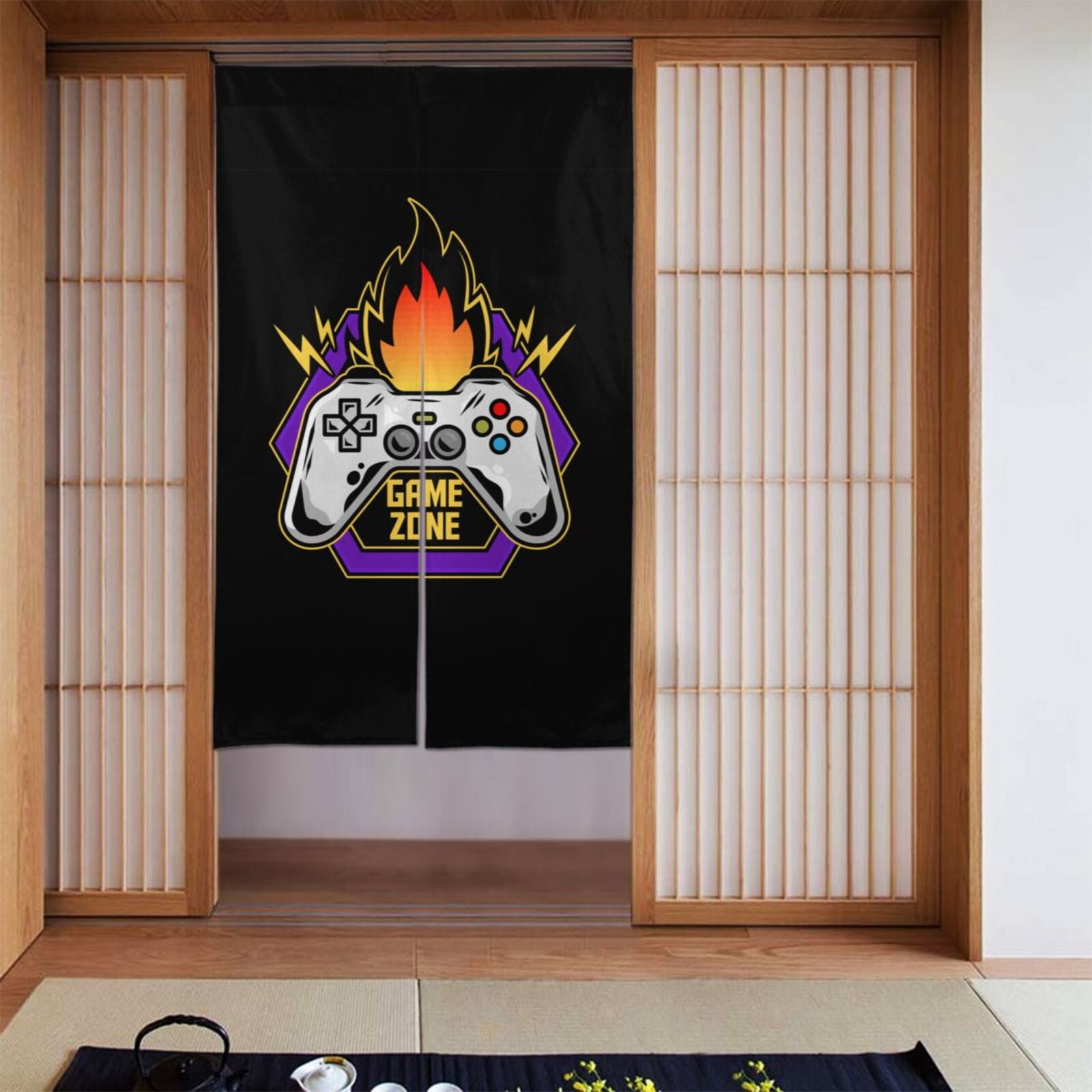 DouZhe Doorway Drape Split Curtains, Game Zone Games Controller Room ...