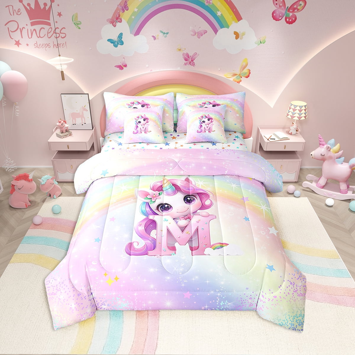 Click here for Erosebridal Pink Unicorn Bed In A Bag Queen Size... prices