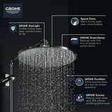 Grohe Rainshower 26569000 310 Mono Shower Head, 12" - 1 Spray, 1.75 gpm ...