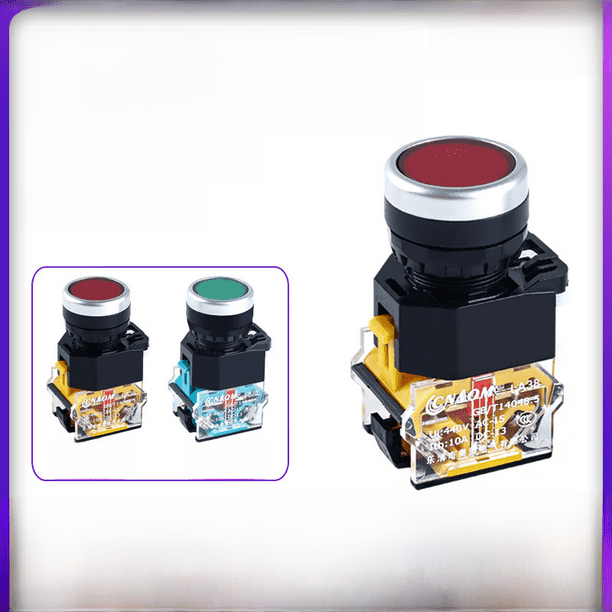 Interruptor de botón plano LA38-11 LA38-11BN Botón plano con restablecimiento automático Botón ...