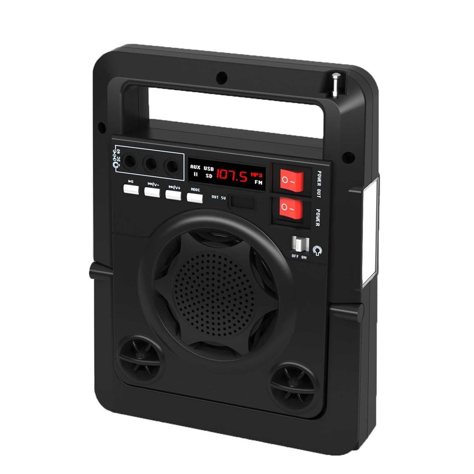 HN-1320ULS Outdoor Solar AM/FM Radio Music Player Speaker with LED Lamp ...