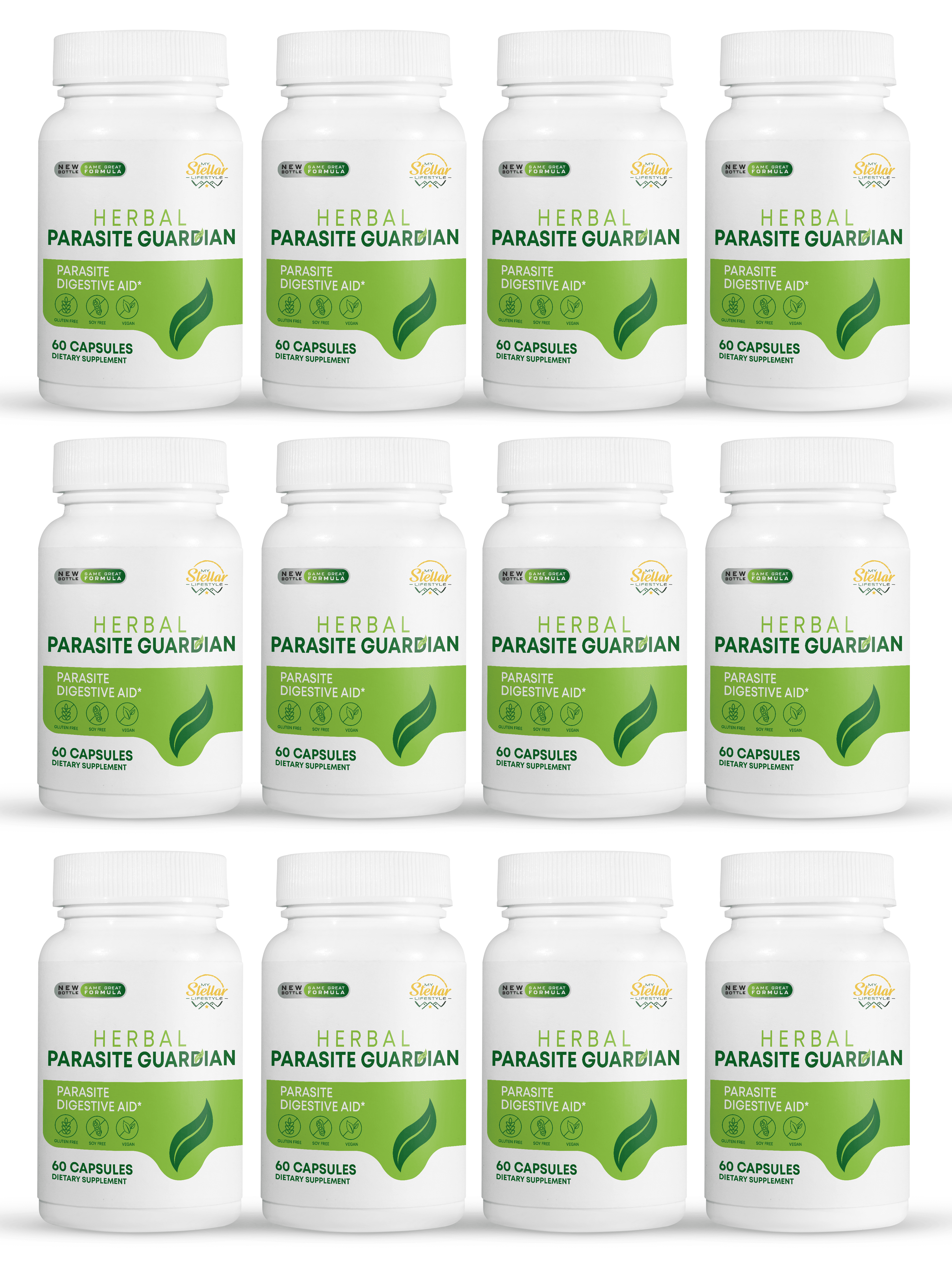 12 Pack Herbal Parasite Guardian, parasite digestive aid-60 Capsules ...