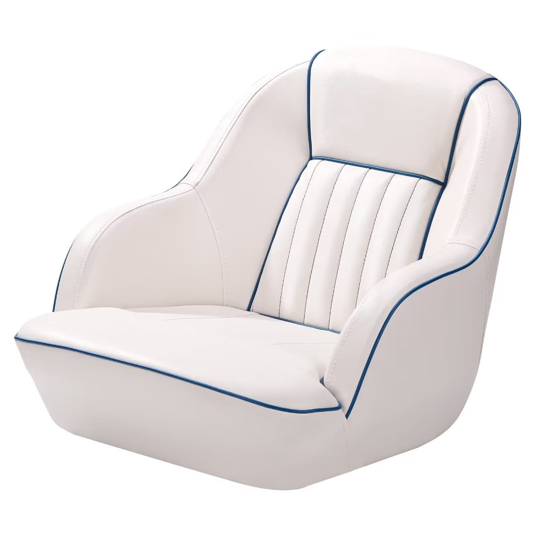 Pontoon Capatain Boat Seat Chair,Blue and White - Walmart.com